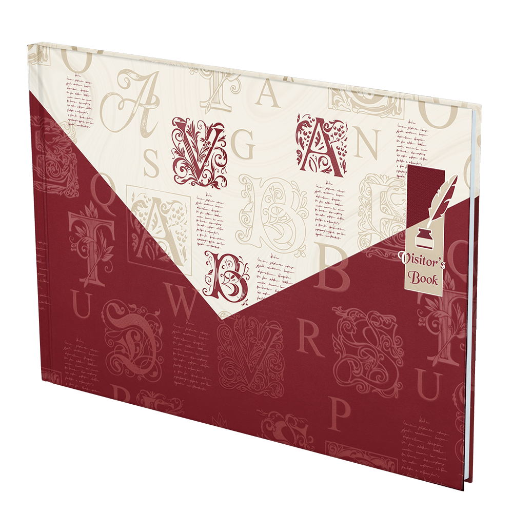 Visitors Book - Red - Nightingale Paper Products